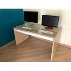 Mesa P Escritório tok Stok 150x80cm Gavetas Tampo Vidro MercadoLivre