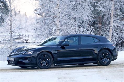 Facelifted Porsche Taycan Sport Turismo Spied Naked In A Winter