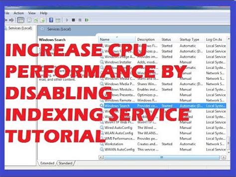 Increase CPU Performance By Disabling Windows Indexing Service YouTube