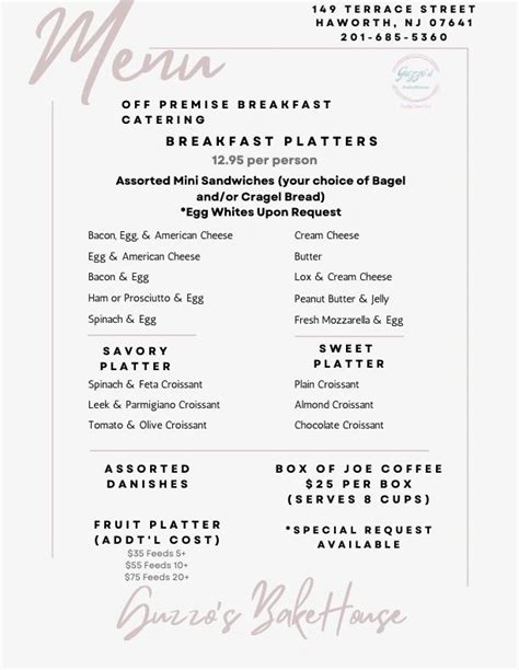 Specialty Catering Menus