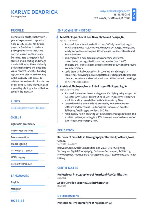 Snapchat Photographer Resume Examples ResumeCat