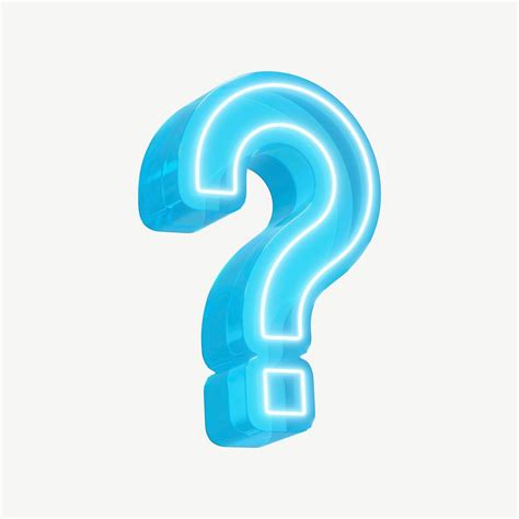 D Blue Neon Question Mark Premium Psd Rawpixel