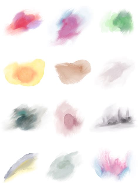 Watercolor Abstract Smudge Shapes Graphicsfuel