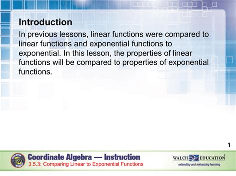 comparing linear to exponential functions