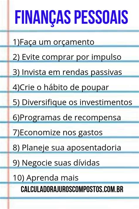 As 10 melhores dicas para suas finanças pessoais