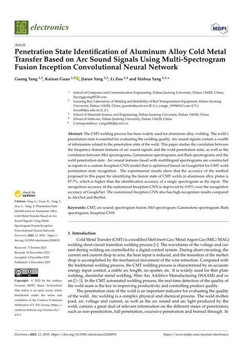 pdf penetration state identification of aluminum alloy cold metal transfer based on arc sound