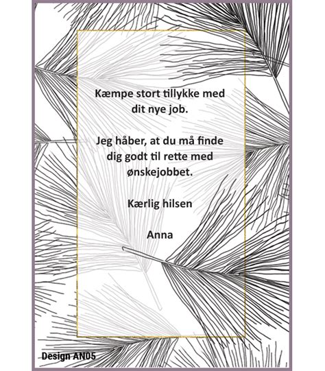 Har en bekendt fået nyt job Ønsk tillykke med et kort med din tekst