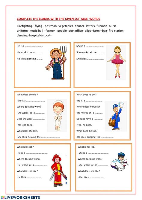 Jobs Jobs And Workplaces Ejercicio Actividades Escolares