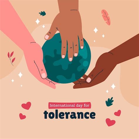 Día internacional plano para la ilustración de la tolerancia Vector
