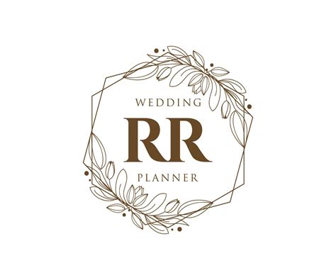 RR Initials Letter Wedding Monogram Logos Collection Hand Drawn Modern