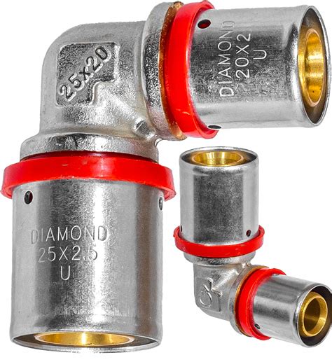 KOLANO REDUKCYJNE ZAPRASOWYWANE PEX ALUPEX FI 25x20 MOSIĄDZ DIAMOND