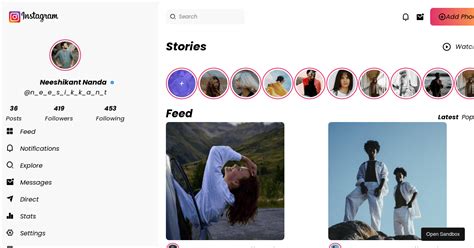 INSTAGRAM CLONE Codesandbox