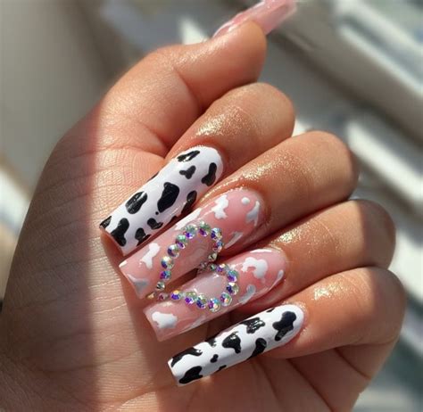 40 Cute Cow Print Nails The Best Acrylic Nail Ideas To Copy Cow