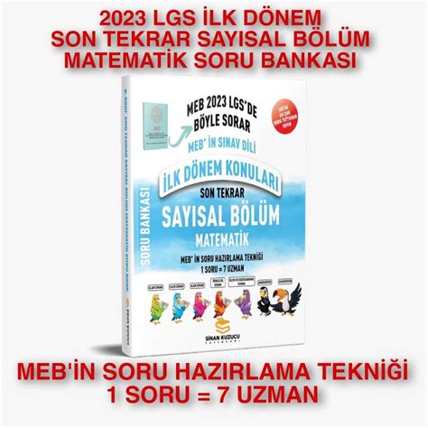 Sinan Kuzucu 8 Sınıf LGS İlk Dönem Son Tekrar Sayısal Bölüm Matematik