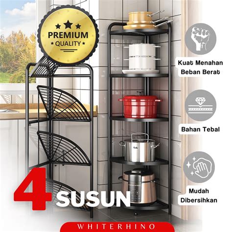 Jual Rak Sudut 4 Susun Rak Dapur Multi Fungsi Rak Lipat Rak Susun
