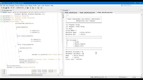 Program Java Sederhana Inheritance Penggajian Pegawai YouTube