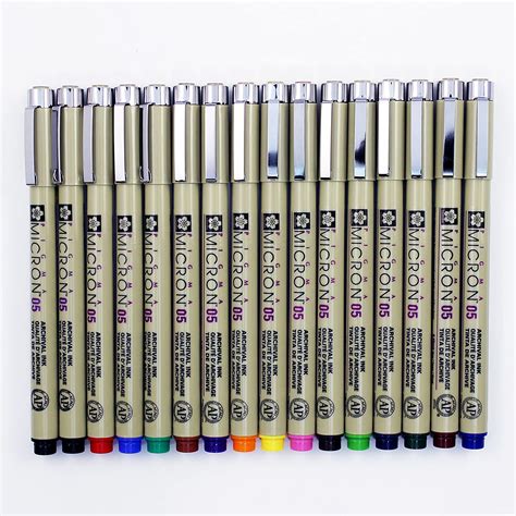 Sakura 16 Piece Pigma Micron 05 Assorted Colors Cube Collection Ink Pen