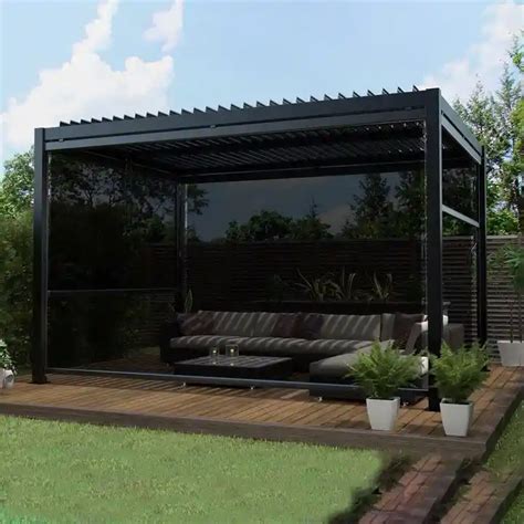 Garden Bioclimatic Electric OEM Outdoor Pergola Waterproof Louver Roof