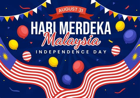 Malaysia Independence Day Vector Illustration On 31 August With Waving