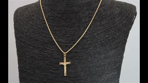 CADENA CON COLGANTE CRUZ DE ORO YouTube