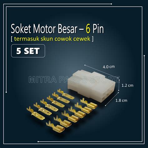Jual Soket Socket Konektor Kabel Pin Besar Set Lengkap Dengan Skun