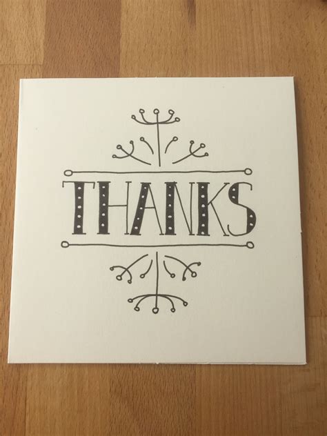 Handlettering Bedank Kaartje Thanks Handbelettering Kaartje Maken