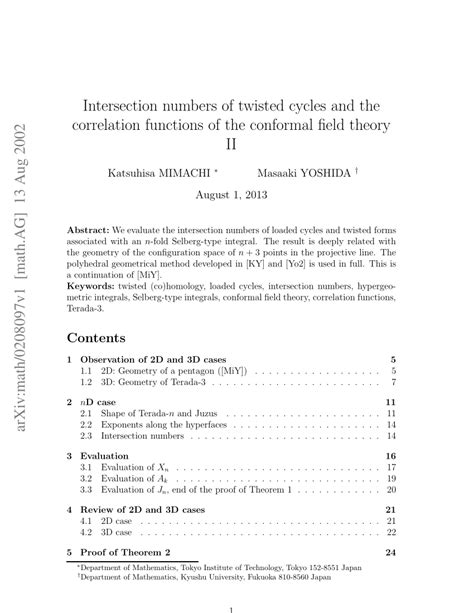 pdf intersection numbers of twisted cycles and the correlation functions of the conformal
