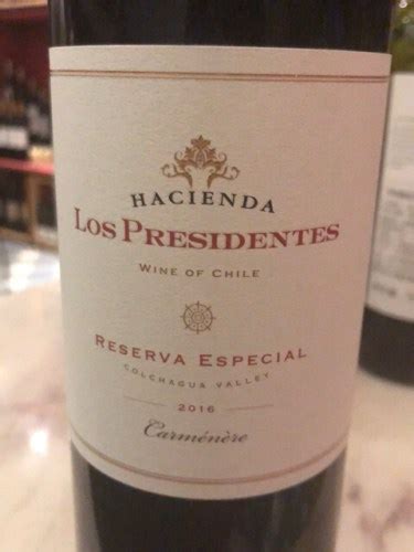 Hacienda Los Presidentes Reserva Especial Carménère Vivino US