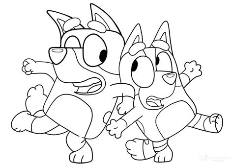 Coloriages à imprimer de Bluey et Bingo