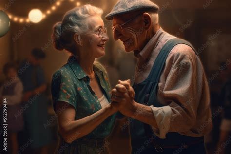 Grandpa And Grandma Are Dancing Leisure Of Happy Energetic Pensioners Ai Generated Human