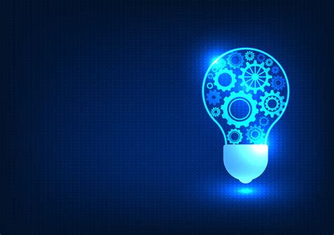Gear Technology Background Inside The Light Bulb Represents The