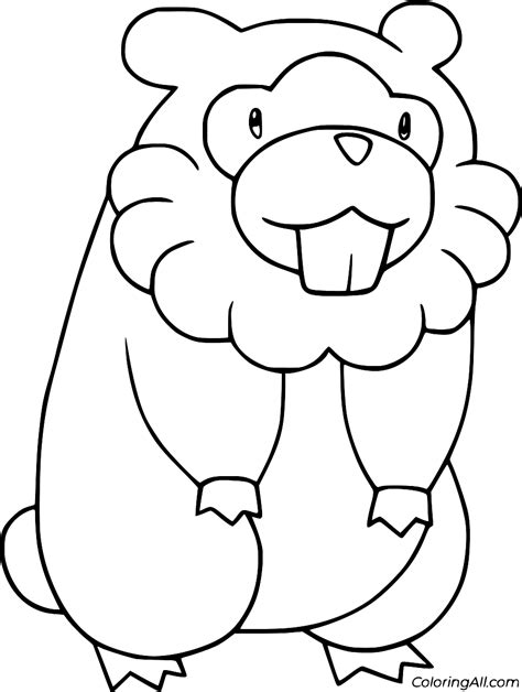 Bidoof Coloring Page Coloringall 2048 The Best Porn Website