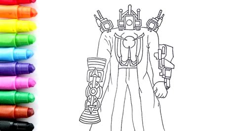 How To Draw And Color The Upgraded Titan Cameraman From Skibidi Youtube