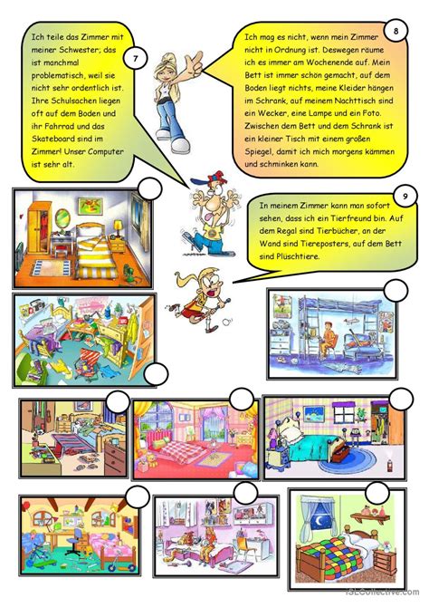 Mein Schlafzimmer Allgemeine Deutsch Daf Arbeitsbl Tter Pdf Doc
