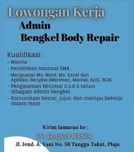 Admin Bengkel Homecare24