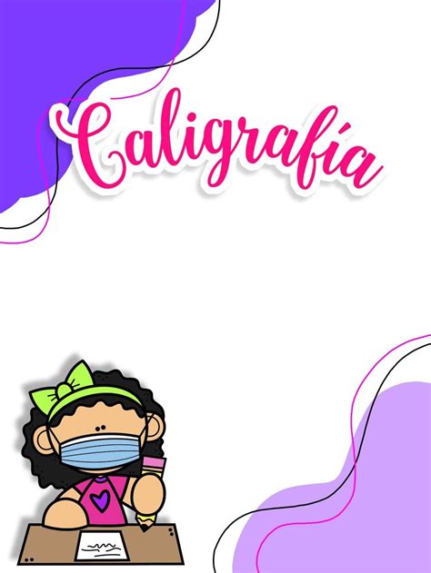 Portada de cuaderno caligrafía Plantillas de letras Portadas de