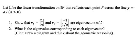 solved let l be the linear transformation on r² that