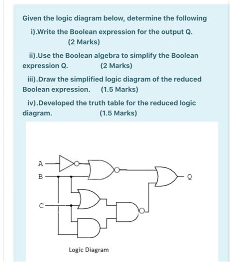 solved given the logic diagram below determine the