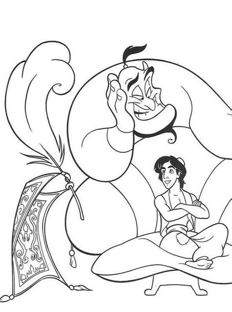 Jafar Y El Genio Dibujo Para Colorear Aladd N Y El Genio E