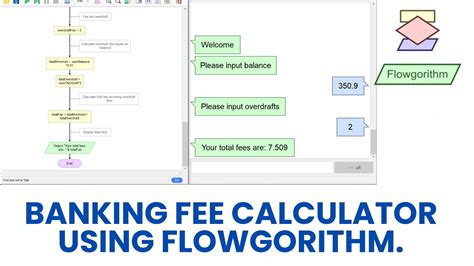 Banking Fee Calculator Using Flowgorithm Youtube