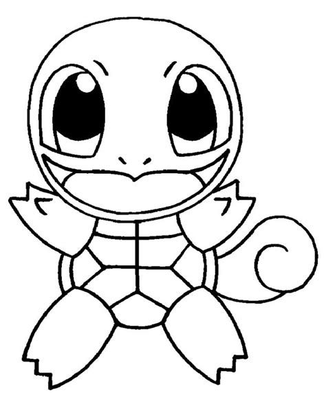 Omaľovánka Squirtle Pokémon Zábava s deťmi