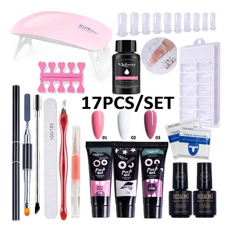 Polygel Uñas Kit Esmalte De Uñas Set 17 Piezas Meses sin intereses