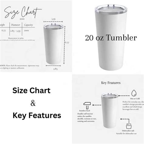 20oz Tumbler Wrap Size Chart Etsy