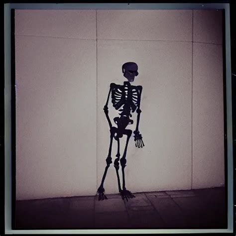 A Glowing Skeleton Walking Polaroid Still Stable Diffusion OpenArt