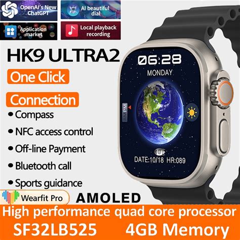 Nuevo HK9 Ultra2 Reloj Inteligente Hombres Pantalla AMOLED ChatGPT