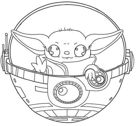 Baby Yoda Printable Coloring Pages