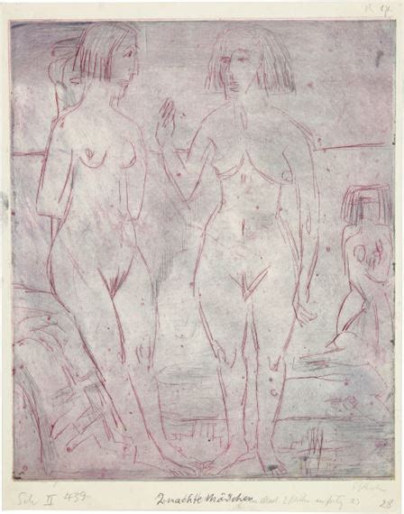 Ernst Ludwig Kirchner Zwei nackte Mädchen 1923 MutualArt