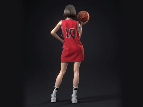 灌篮高手美女背影壁纸卢静赤木晴子3D短发红色球服炫酷iPad高清平板壁纸2732x2048 墨鱼部落格
