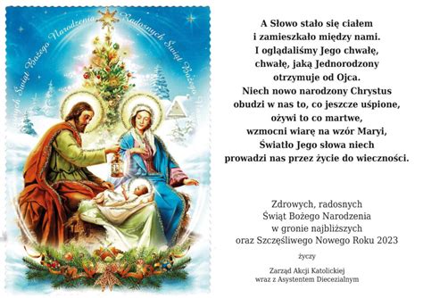 Życzenia Bożonarodzeniowe Akcja Katolicka Diecezji Tarnowskiej
