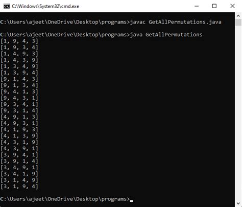 permutation and combination in java online tutorials library list